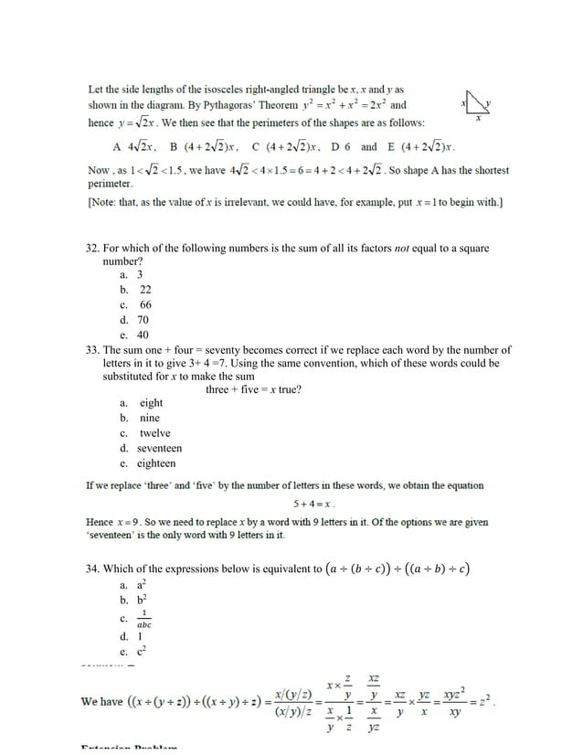Upcat math 2014 solution | PDF