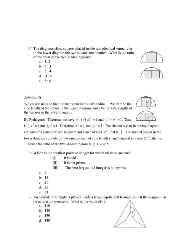 Upcat math 2014 solution | PDF