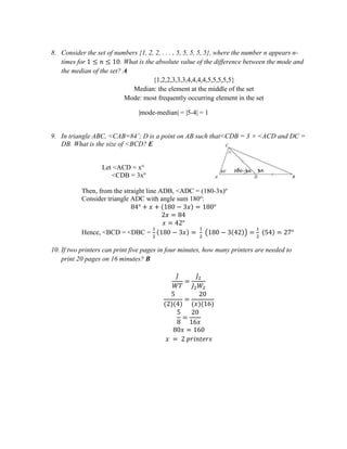 Upcat math 2014 solution | PDF