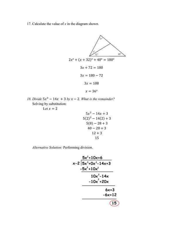 Upcat math 2014 solution | PDF