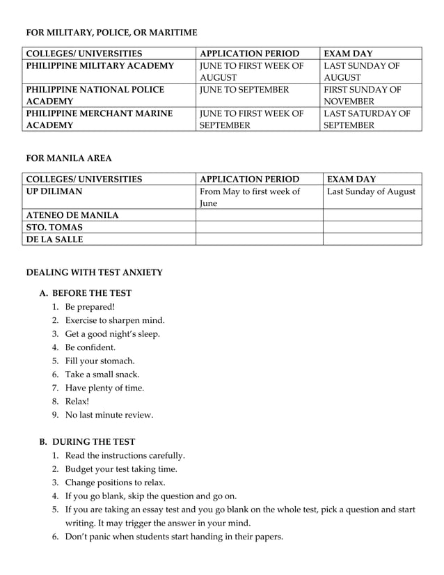 POWER REVIEW FOR COLLEGE ENTRANCE EXAMNATIONS | DOCX | Educational ...