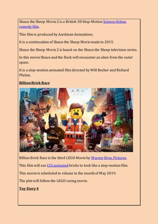Upcoming Animated Movies 2019 | DOCX