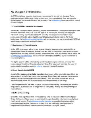 MTD Compliance: Embracing the Bookkeeping Digital Transition | PDF