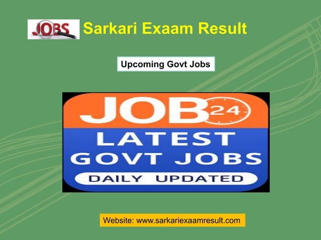 Upcoming govt job alerts in india | PPT