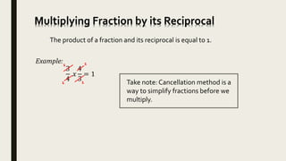 Multiplying Fractions by another fraction and whole number | PPTX