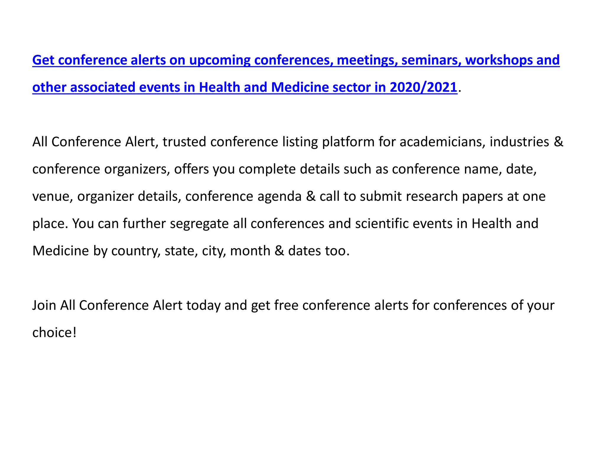 Upcoming Health and Medicine Conferences in March 2020 | PDF