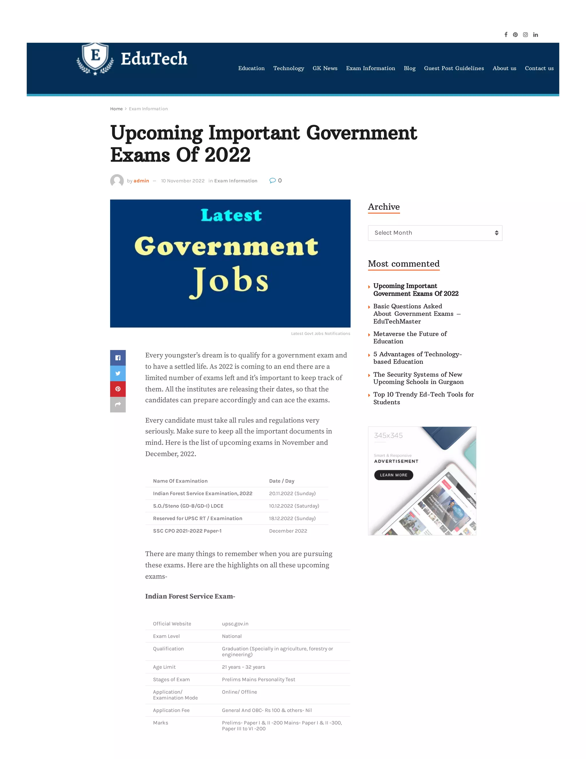 Upcoming Important Government Exams Of 2022.pdf