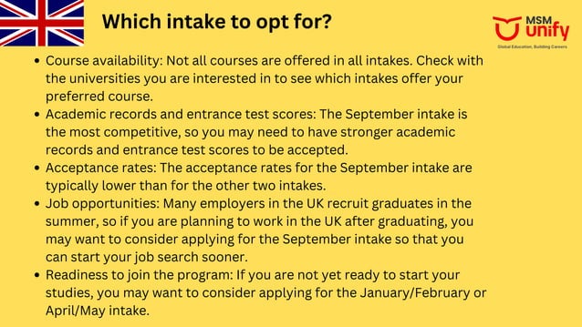 upcoming intakes uk for indian student:overview | PPT