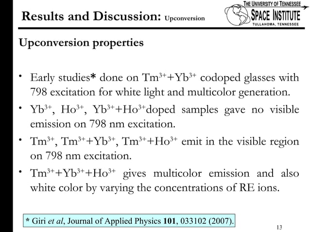 White Light Upconversion Emissions | PPT