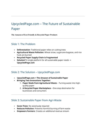 UpcycledPages.com – Transforming Waste into Sustainable Paper | PDF