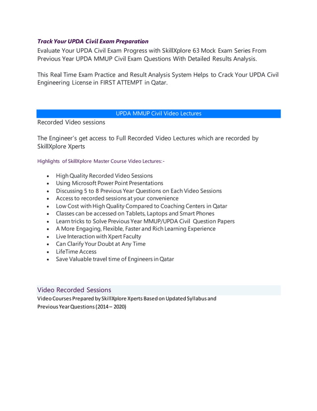 Upda mmup civil course | PDF