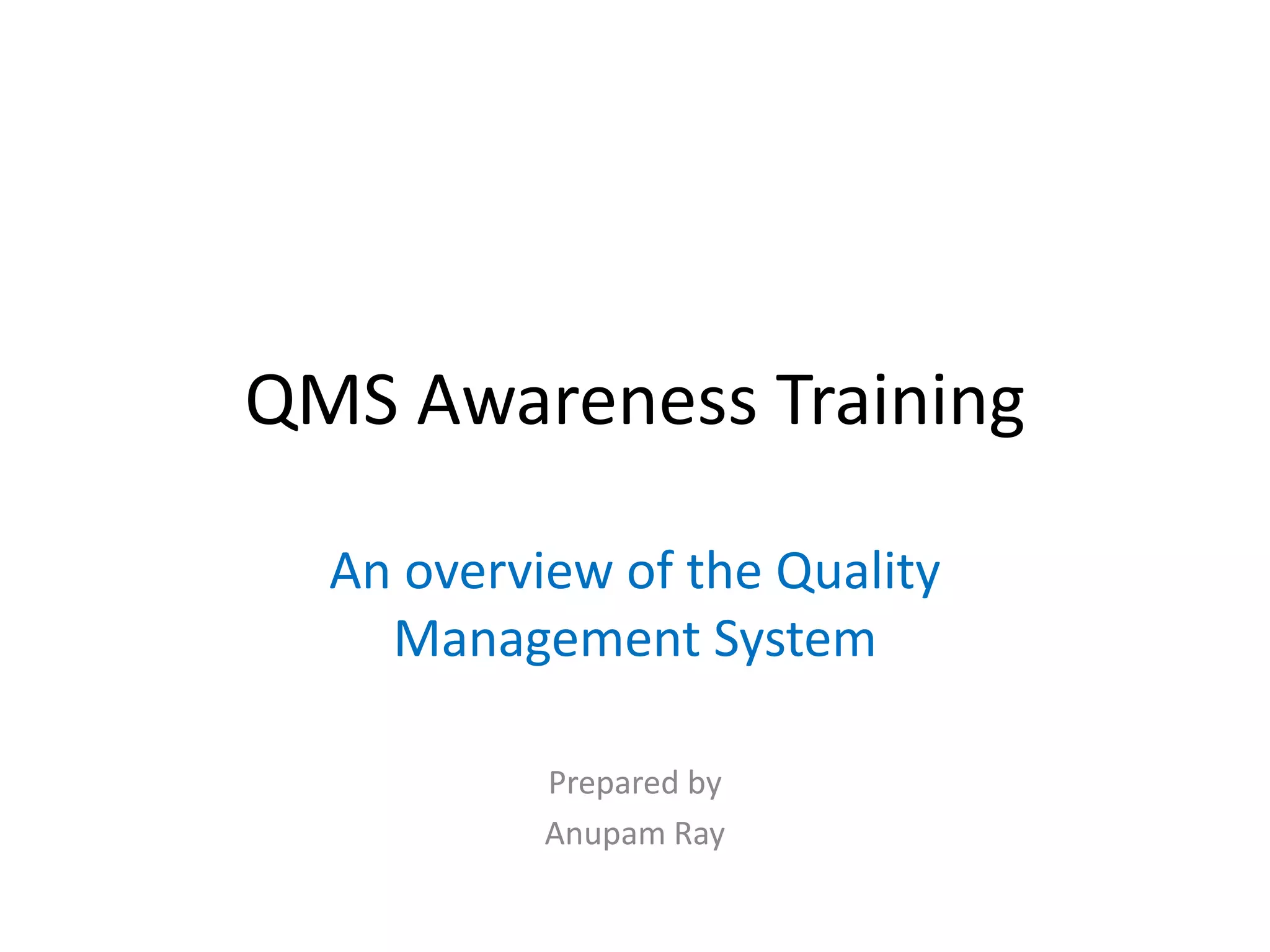 ISO 9001:2015 Awareness Training | PPTX