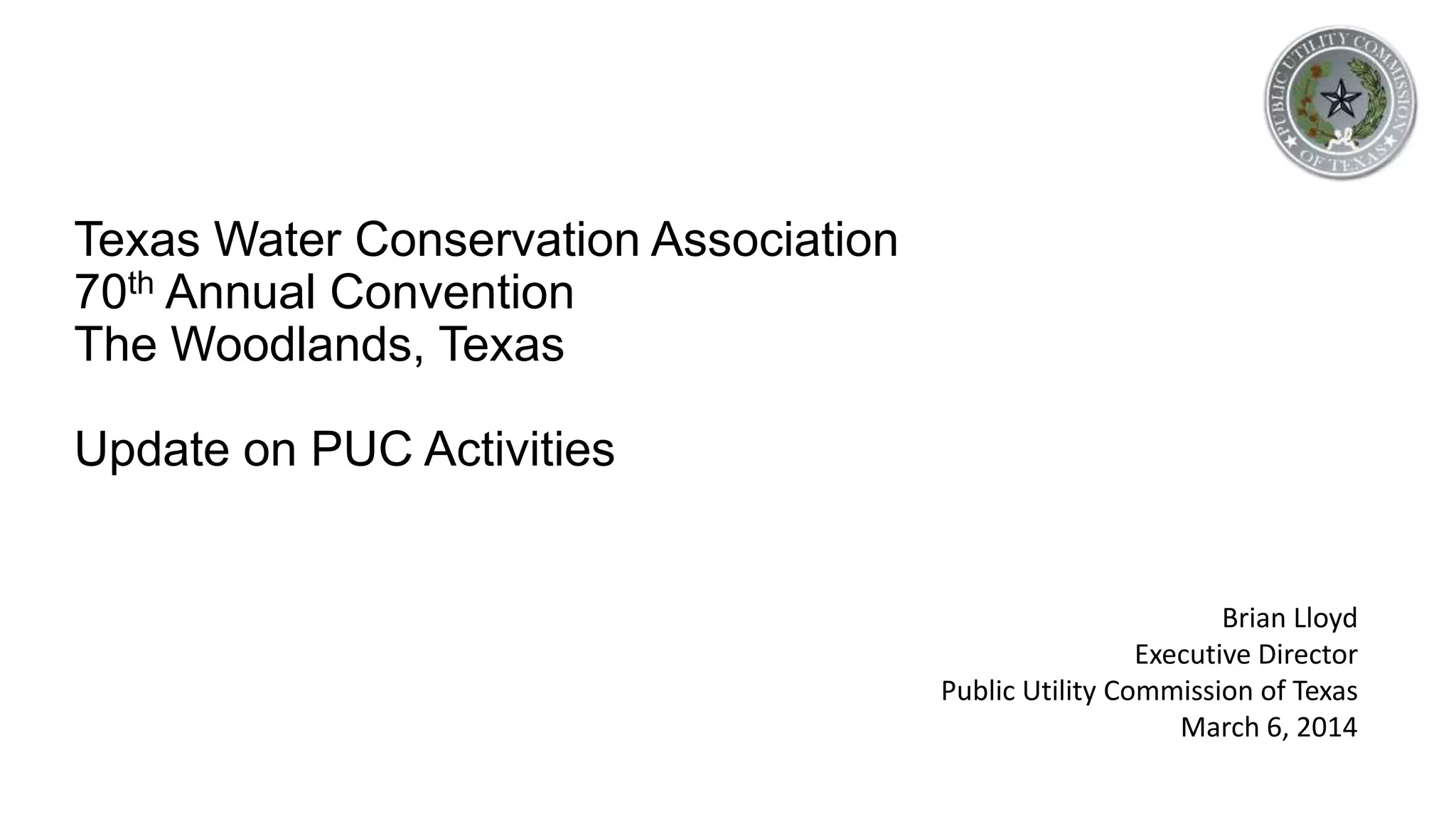 Update on public utility commission of texas activities | PPTX ...