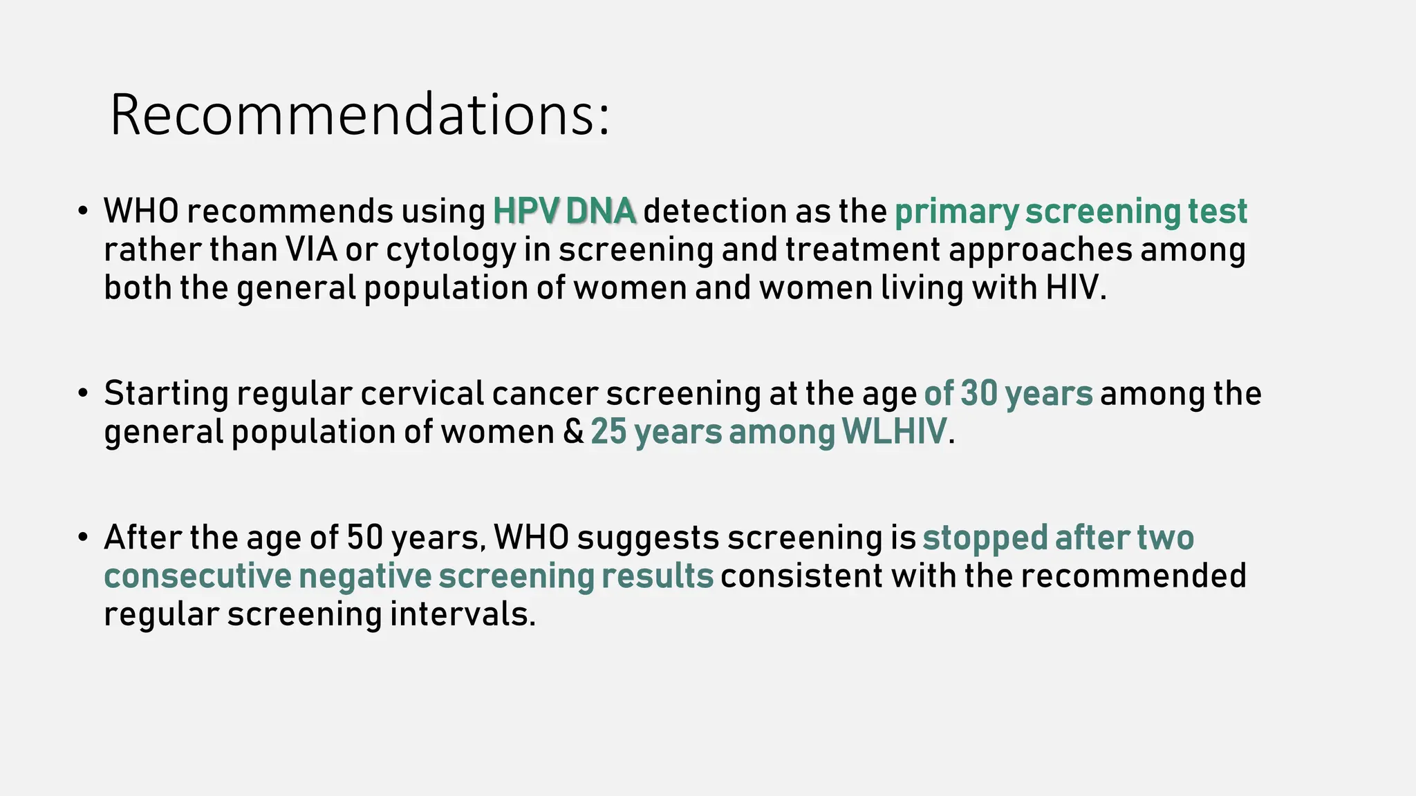 Update on screening and treatment of Cervical cancer | PPTX
