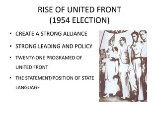 Topic: UNITED FRONT AND ELECTION IN1954 Topic: UNITED FRONT AND ...
