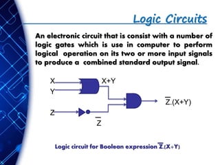 BOOLEAN ALGEBRA AND LOGIC GATE | PPT