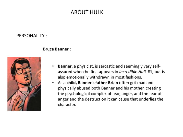Update analysis of hulk character | PPTX