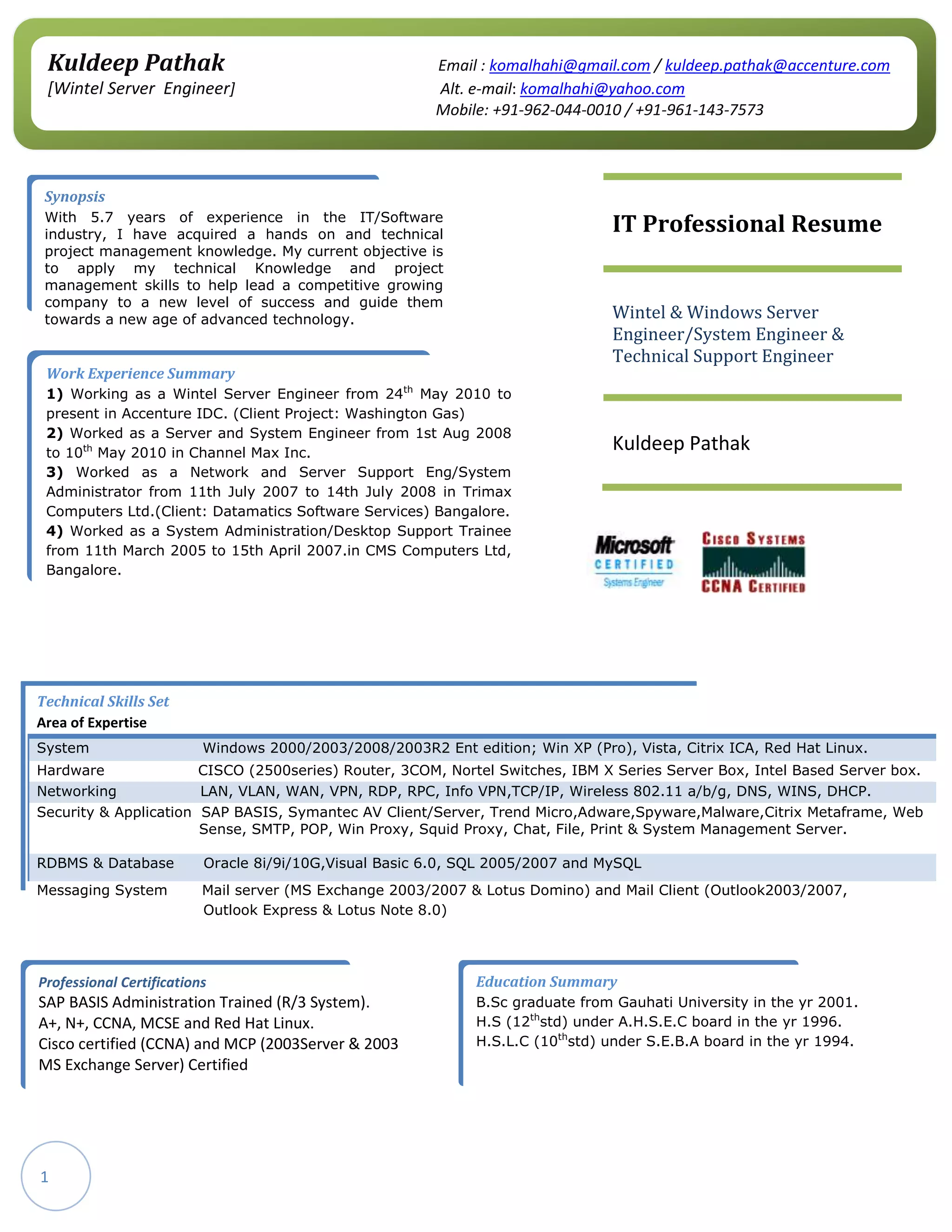 My IT Career Resume | DOCX