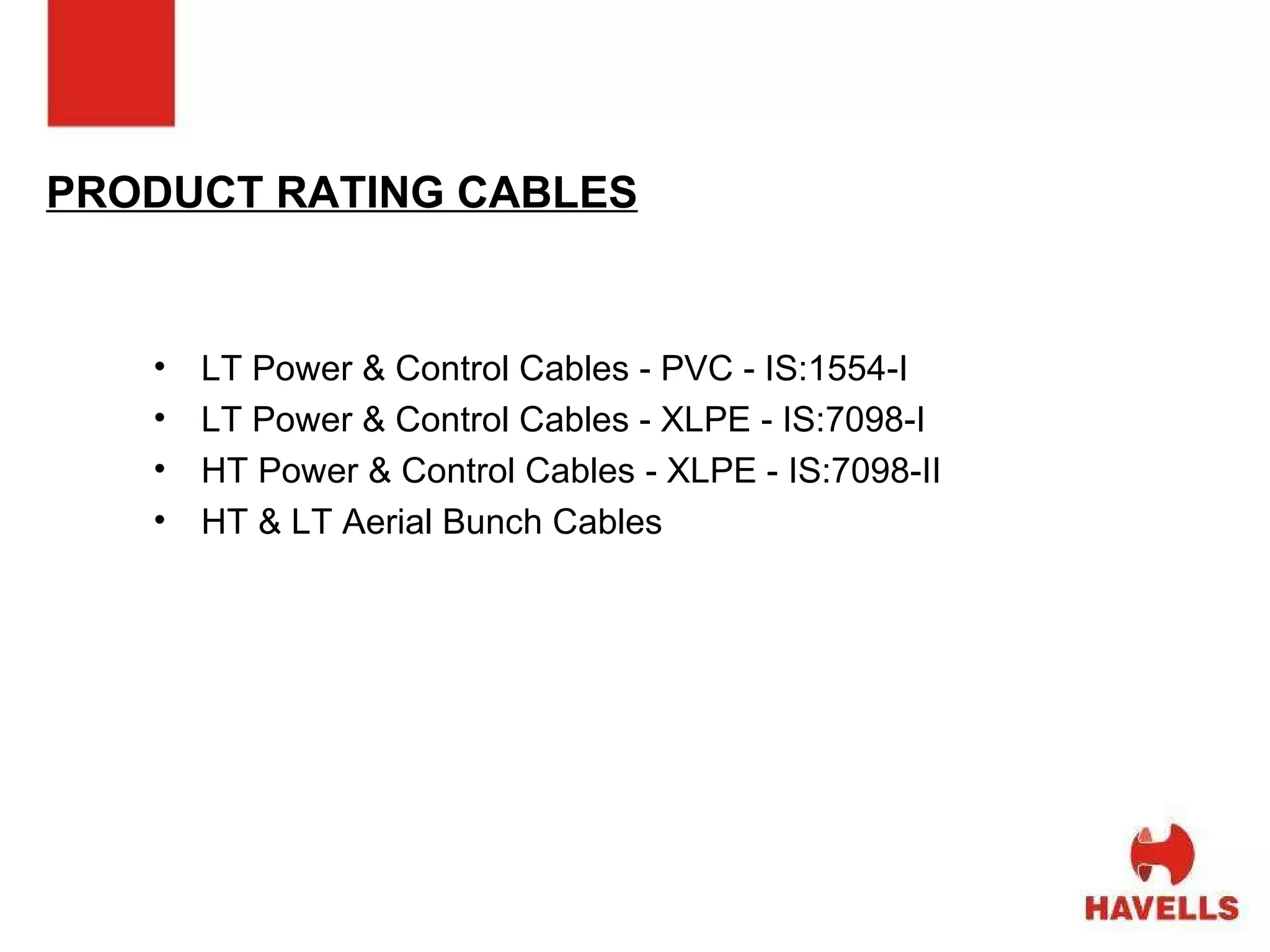 Havells cables and wires. | PPT