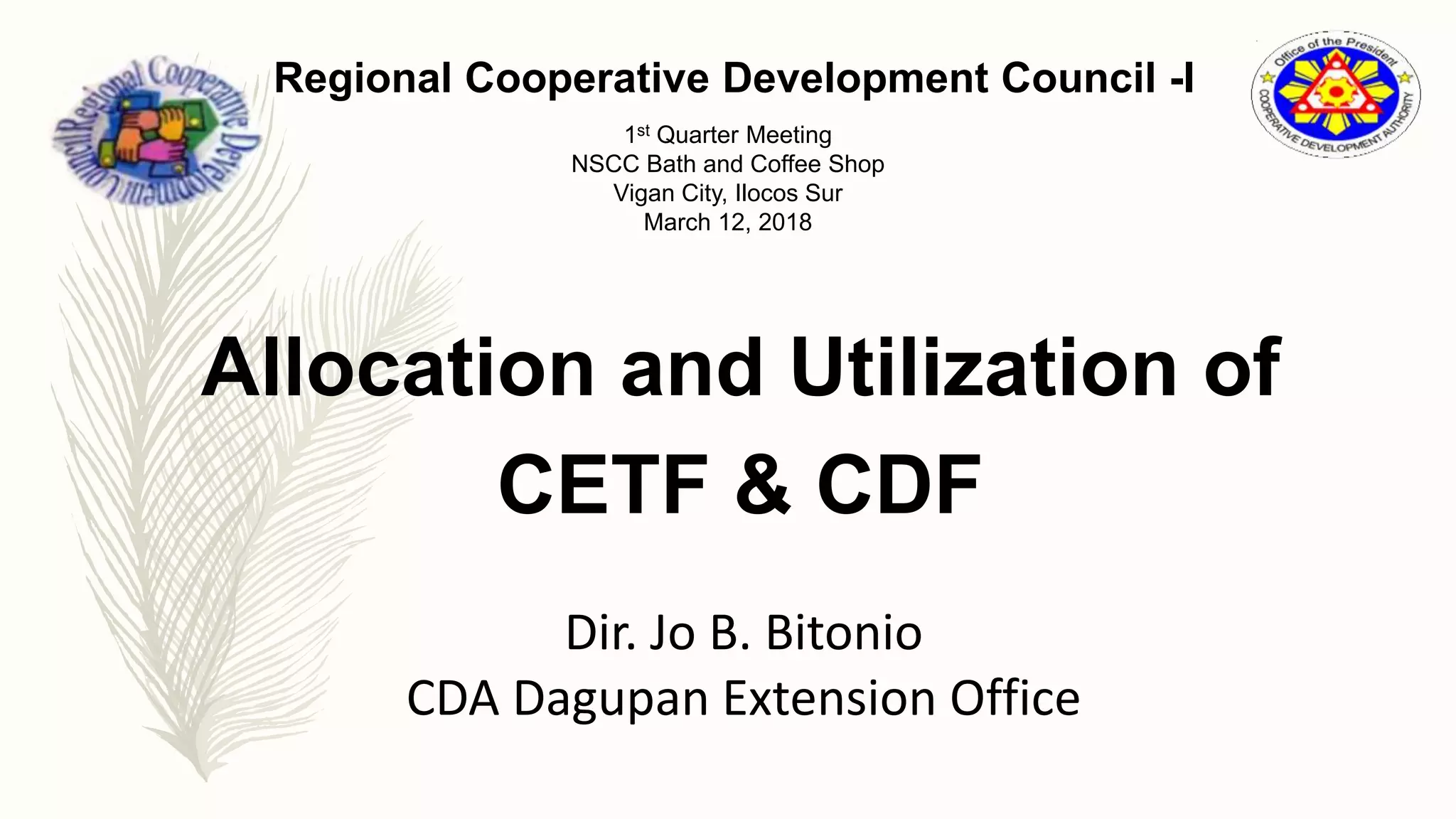 Utilization of CETF and CDF | PPTX