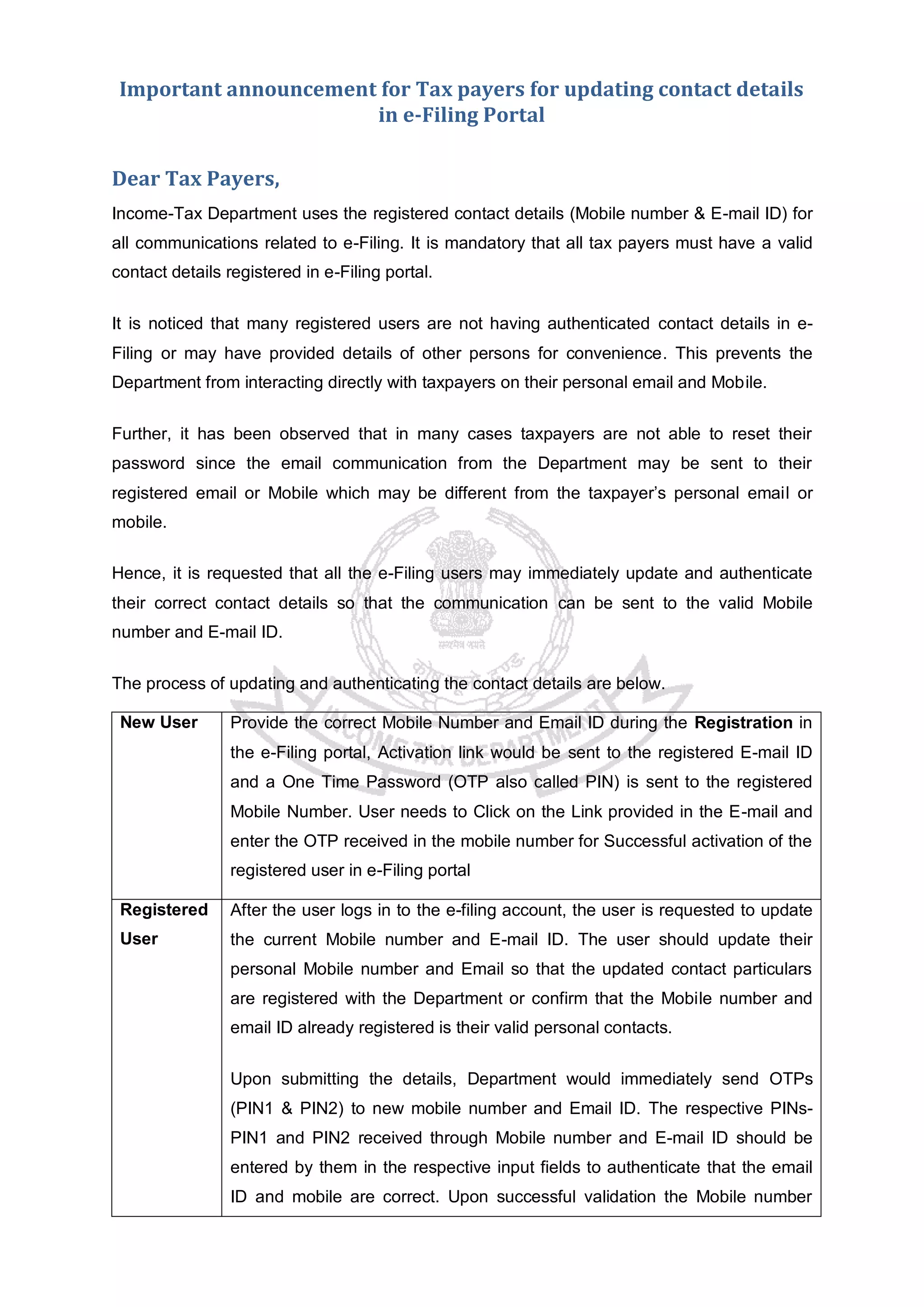 Update contact details | PDF