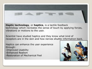 type of interfaces pen and haptic | PPTX