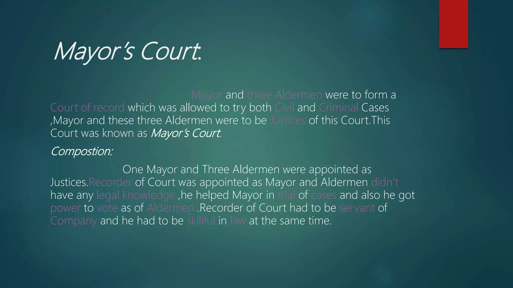 Development of judicial system in madras | PPT