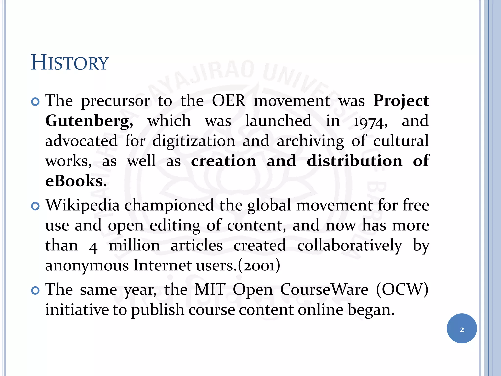Open Educational resources(OER) | PDF