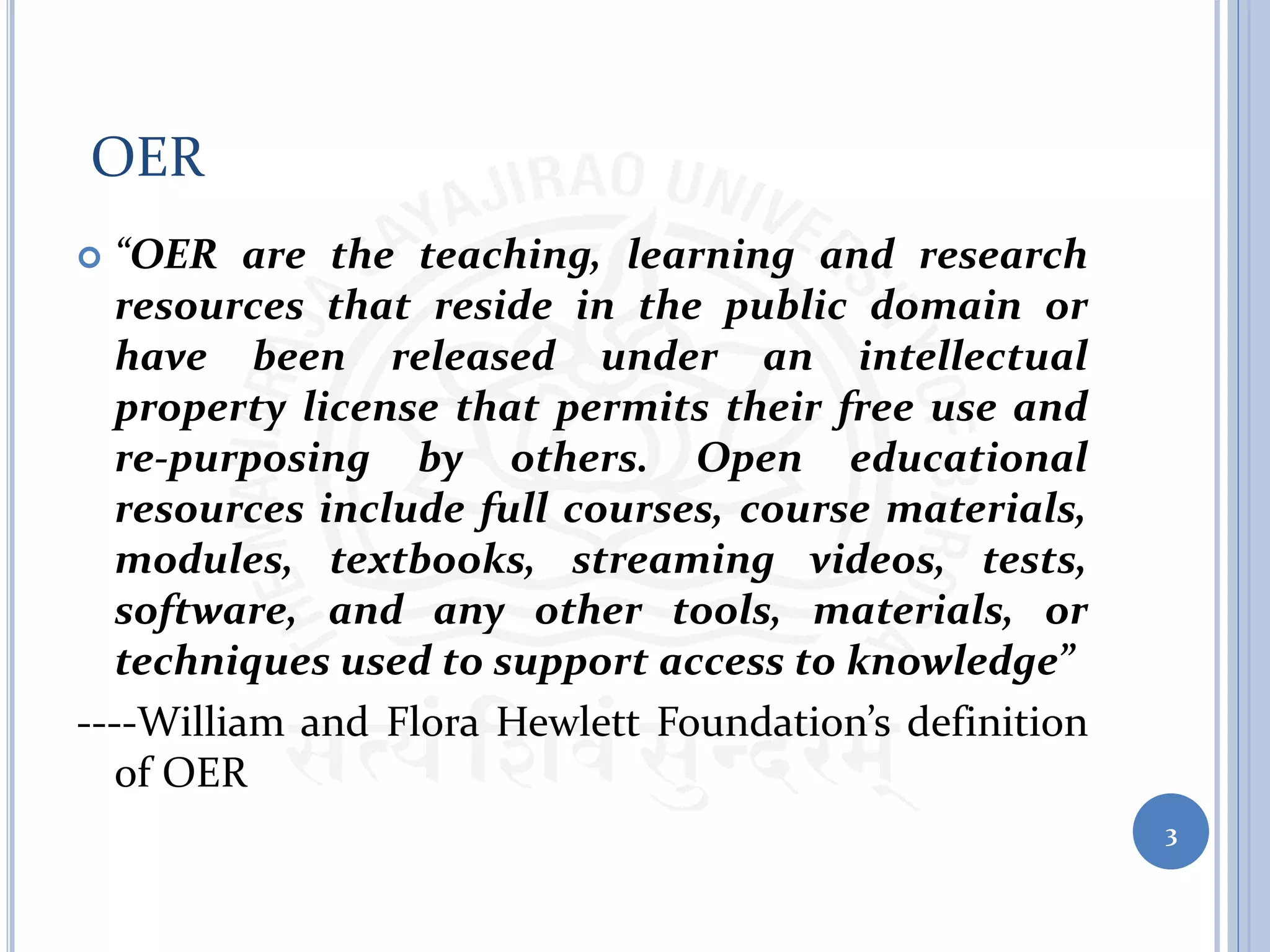 Open Educational resources(OER) | PDF