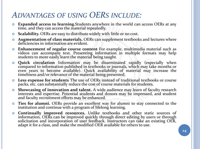 Open Educational resources(OER) | PDF
