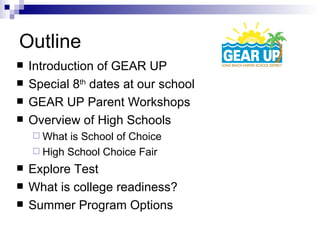 Updated 8th grade parent info night | PPT