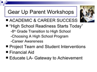 Updated 8th grade parent info night | PPT