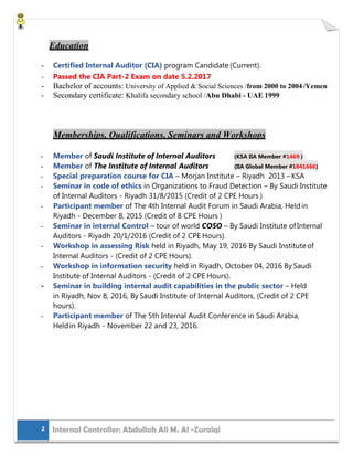 Updated abdullah ali mohammed c.v | PDF | Business Accounting & Finance ...