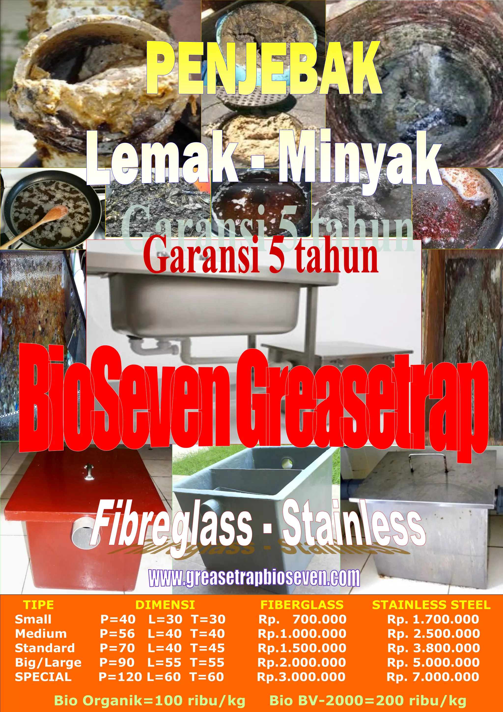 Update daftar harga bio seven grease trap (fiber & stainless) | PDF