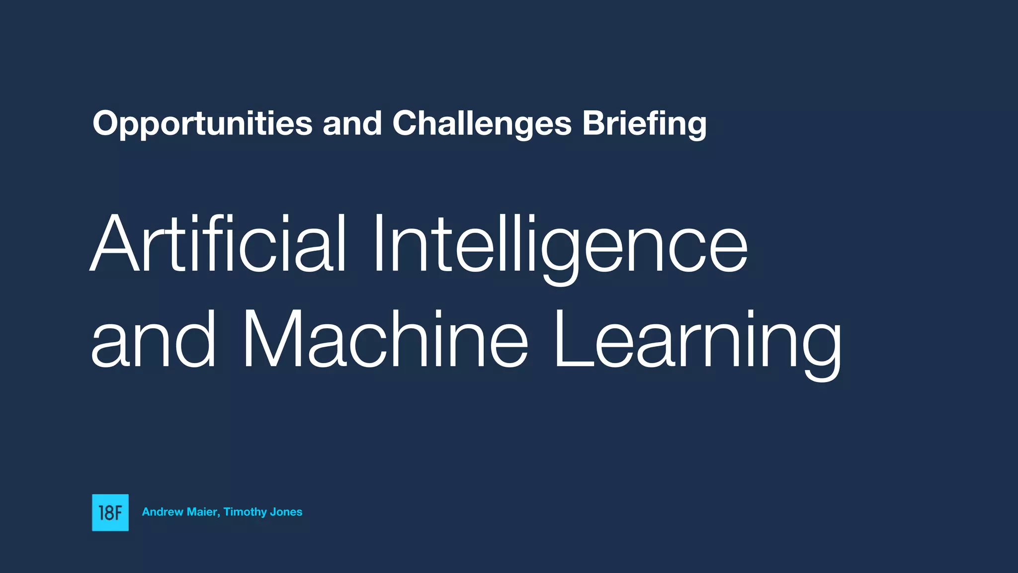 AI and Machine Learning in Government Briefing | PPT