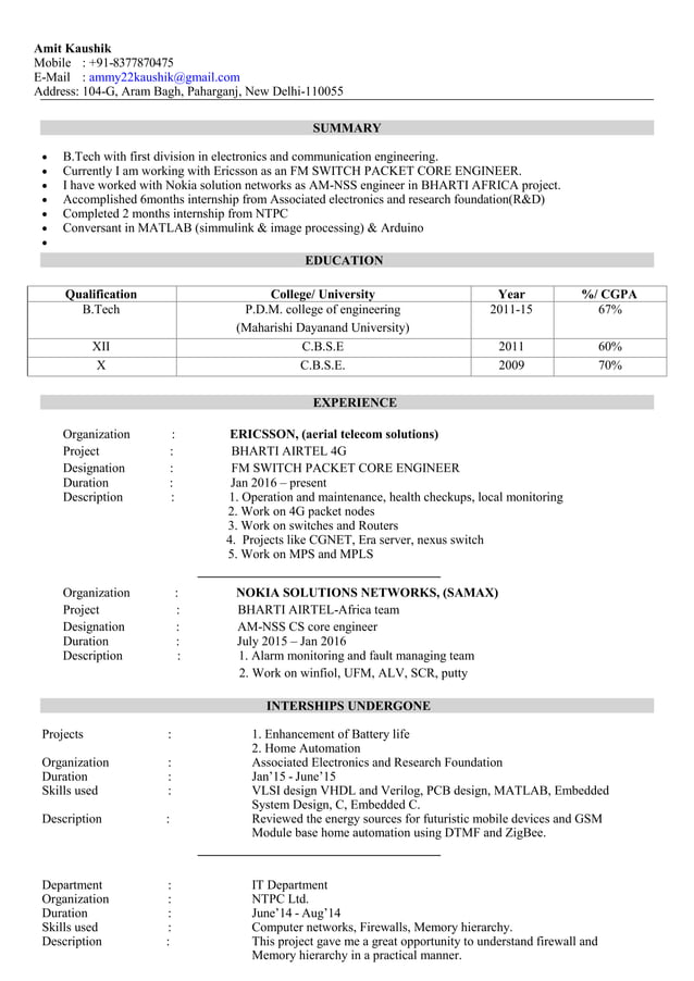Updated amit resume | PDF