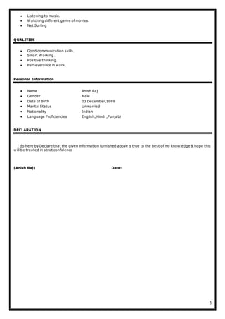 Updated anish resume | DOCX