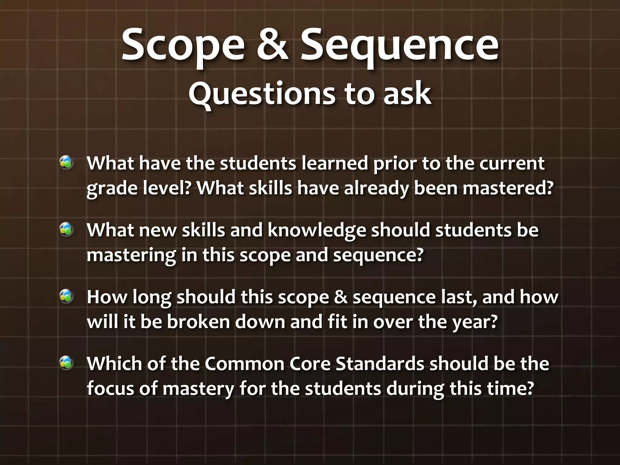 Mathematics Scope & Sequence for the Common Core State Standards | PPTX