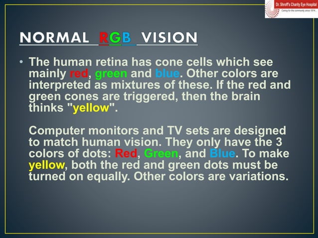 color vision.ppt | Eye and Vision Conditions | Diseases and Conditions