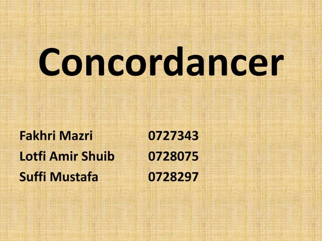 Updated concordancer | PPT