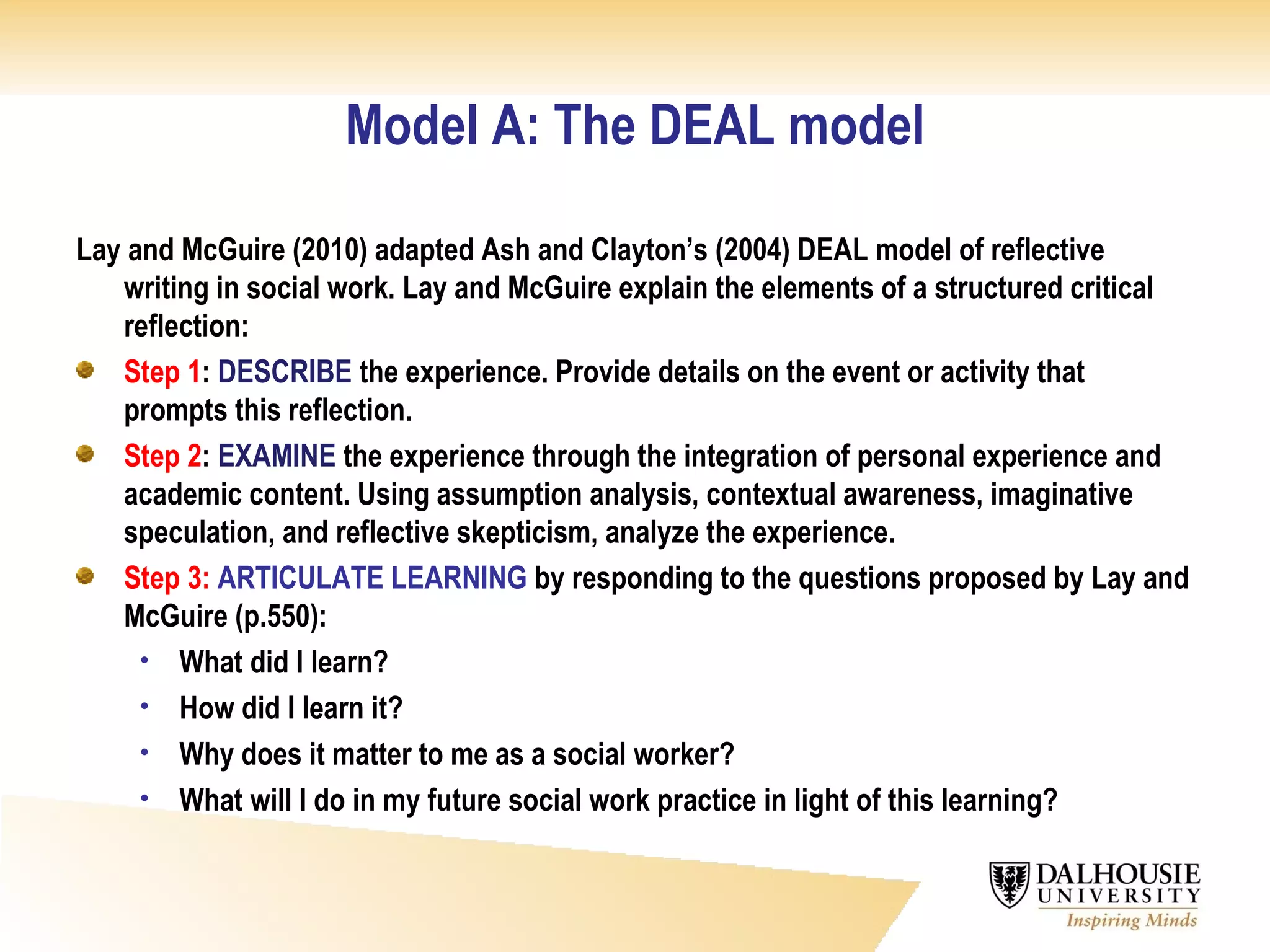 Critical Reflective Writing | PPT