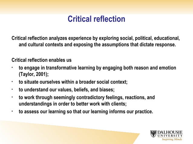Critical Reflective Writing | PPT