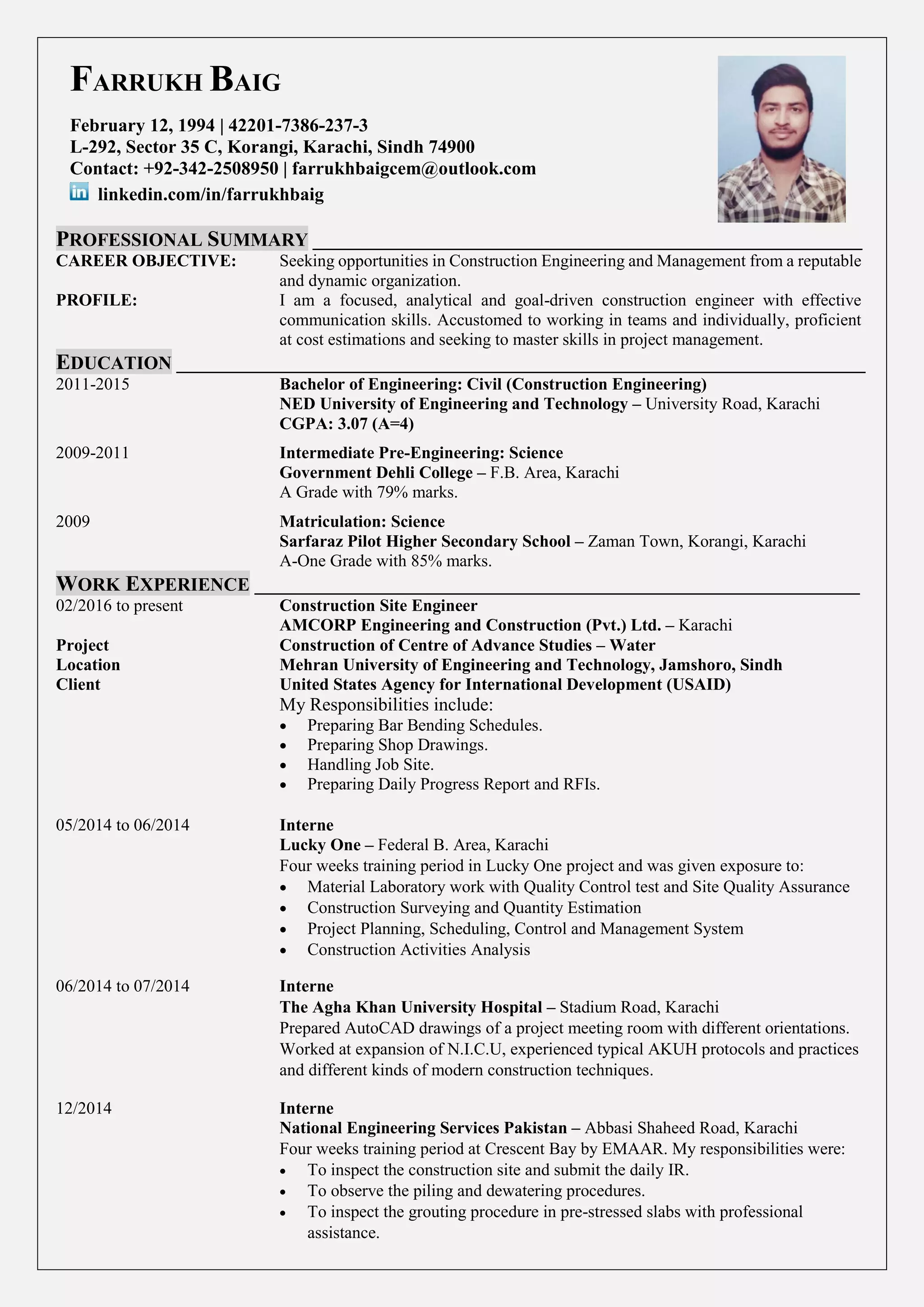 Resume - Farrukh Baig | PDF