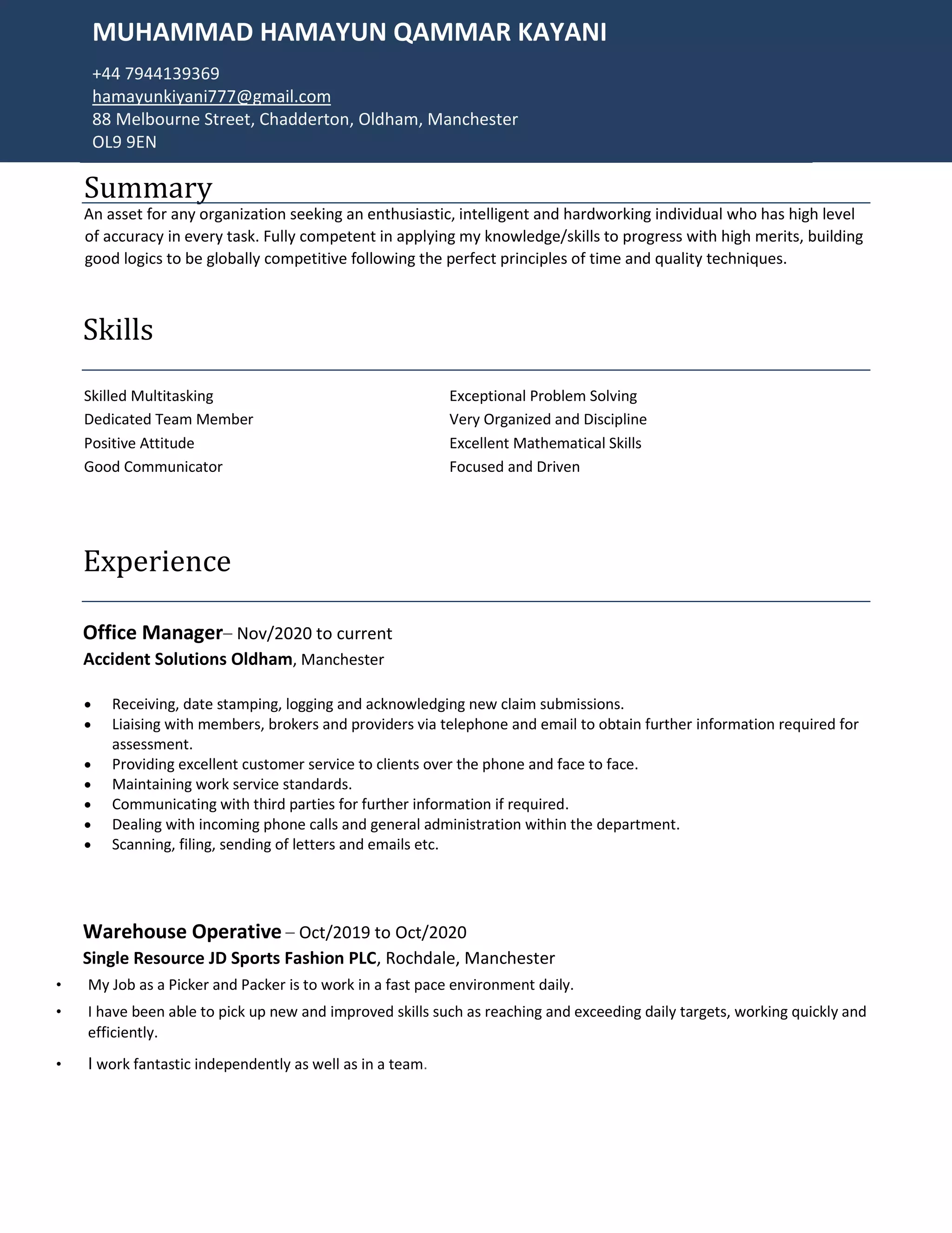 Updated cv | PDF | Business | Business and Finance