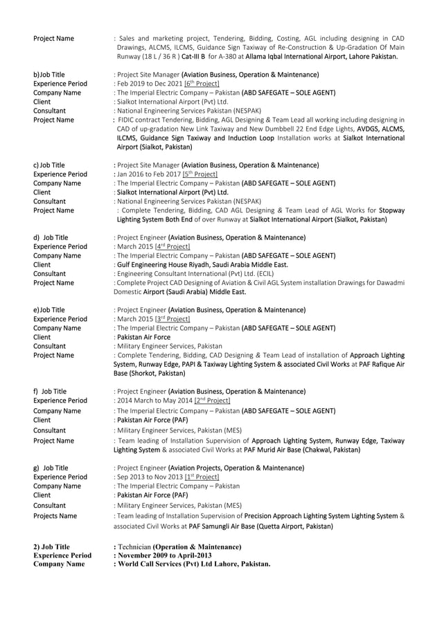 Muhamad Talal - AGL Engineer (Airfield Lighting System) | PDF