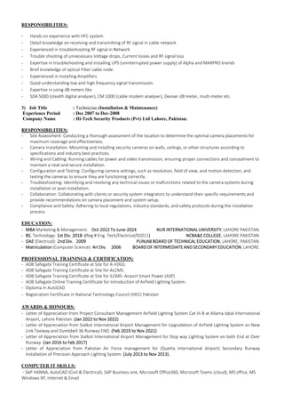 Muhamad Talal - AGL Engineer (Airfield Lighting System) | PDF