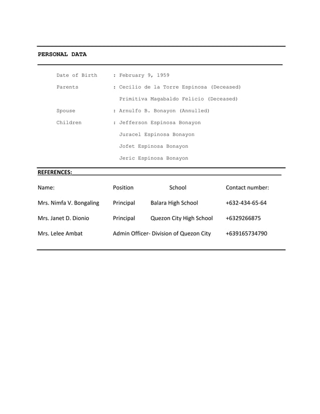 Formal Curriculum Vitae | PDF