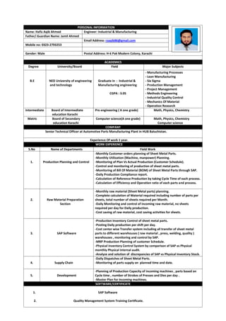 Updated cv aqib ahmed | PDF