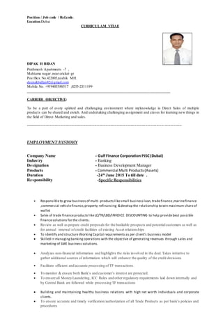 Updated cv dipak bidlan sme gfc_facility _jan _2016 | DOCX