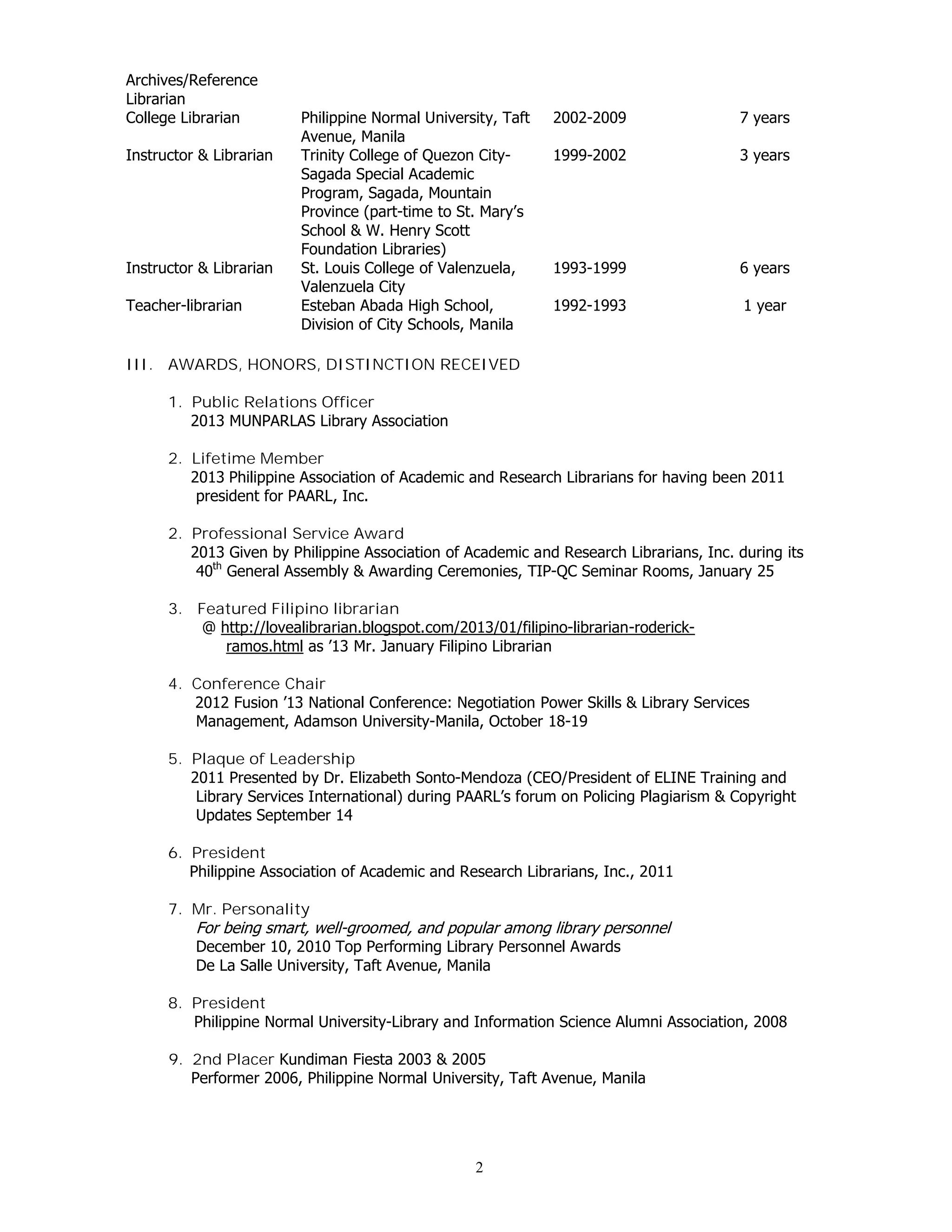 Updated cv of roderick ramos | PDF